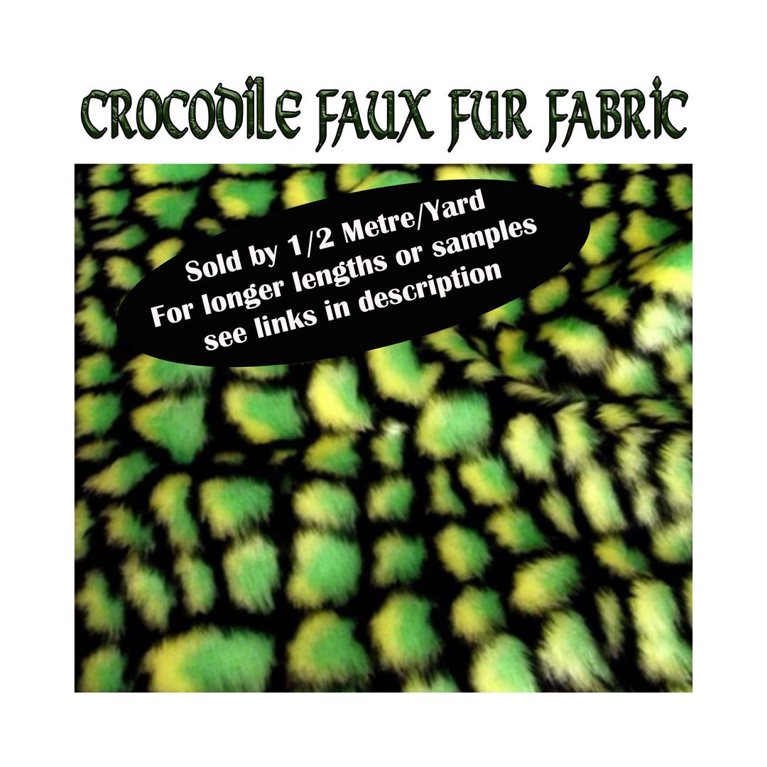 Crocodile Fluffy Faux Fur Fluffy Ultra Soft FABRIC Sold per Half Metre ...