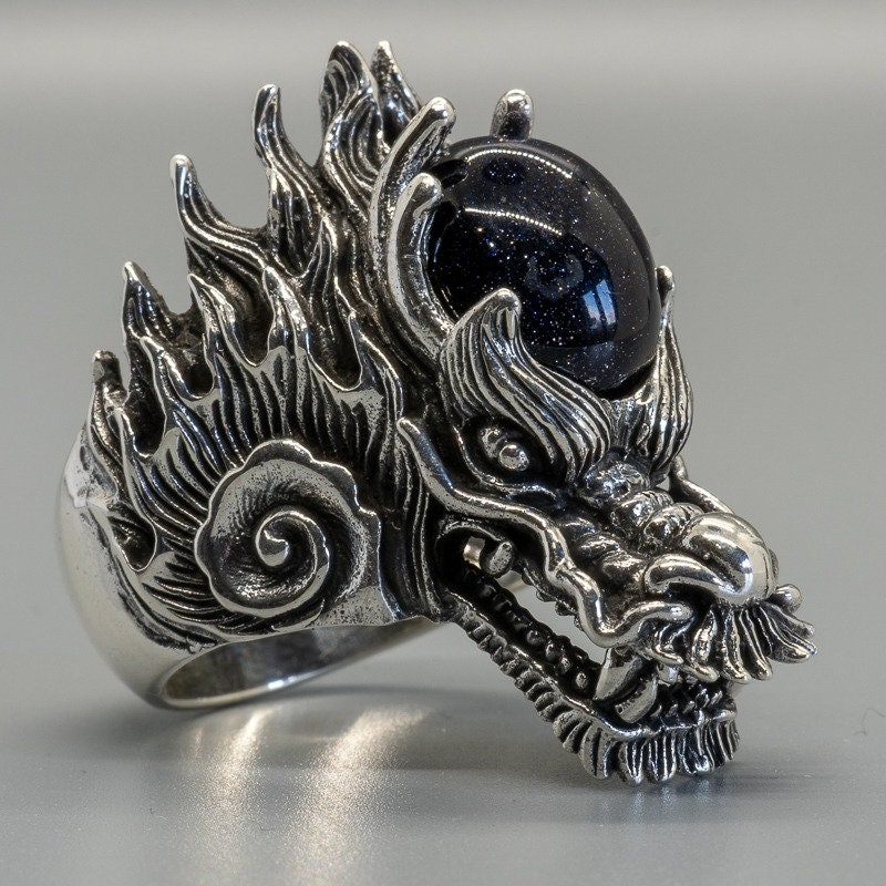 Amazing Details in This Chinese Dragon Ring .925 Sterling Silver. With ...