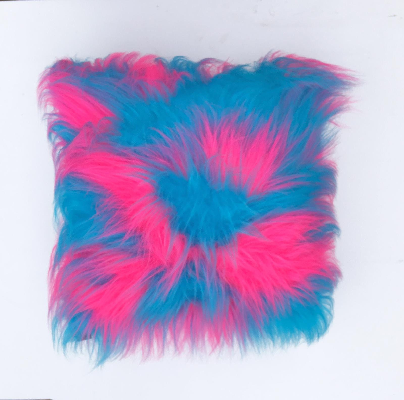 Pink & Blue Camouflage Fluff Cushion Cover Great Fun Fabric | Etsy