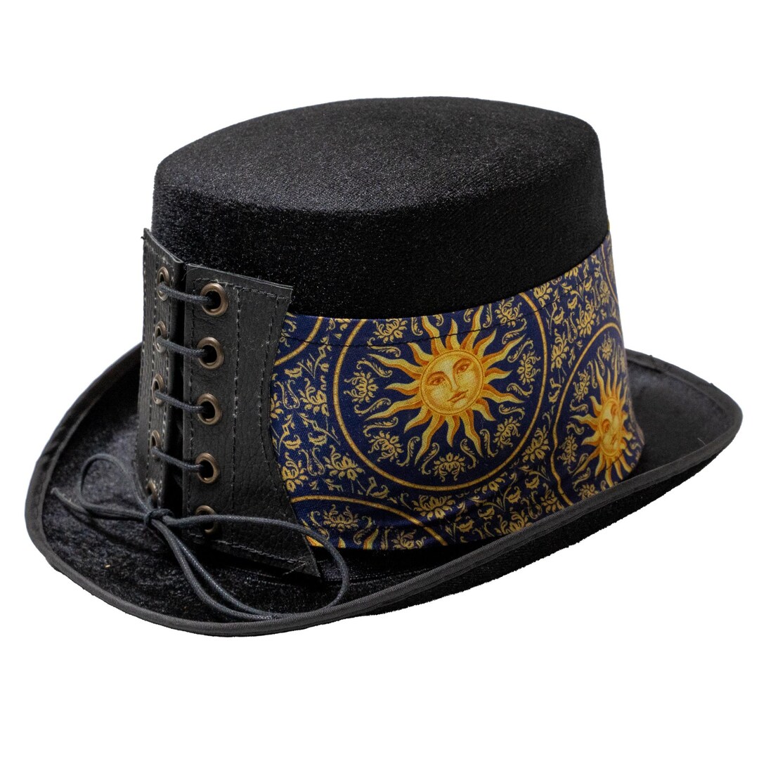 Regal Sun Steampunk Top Hat With a Victorian Corset Band Leather ...