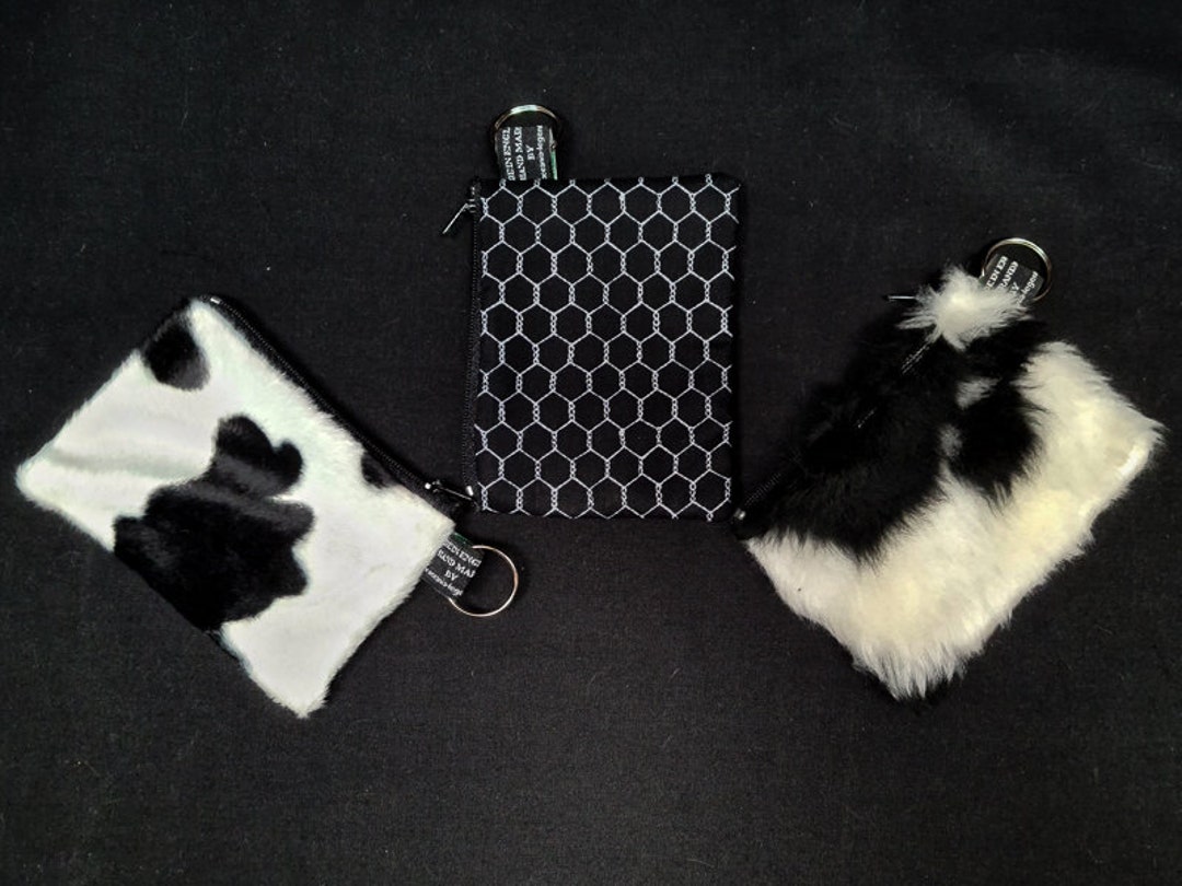 Velboa Velvet and Fluffy Cow Print & Honeycomb Chicken Wire Coin Purses ...