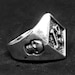 Diamond 13 Skull Ring .925 Solid Sterling Silver Metal, Biker, Pagan ...