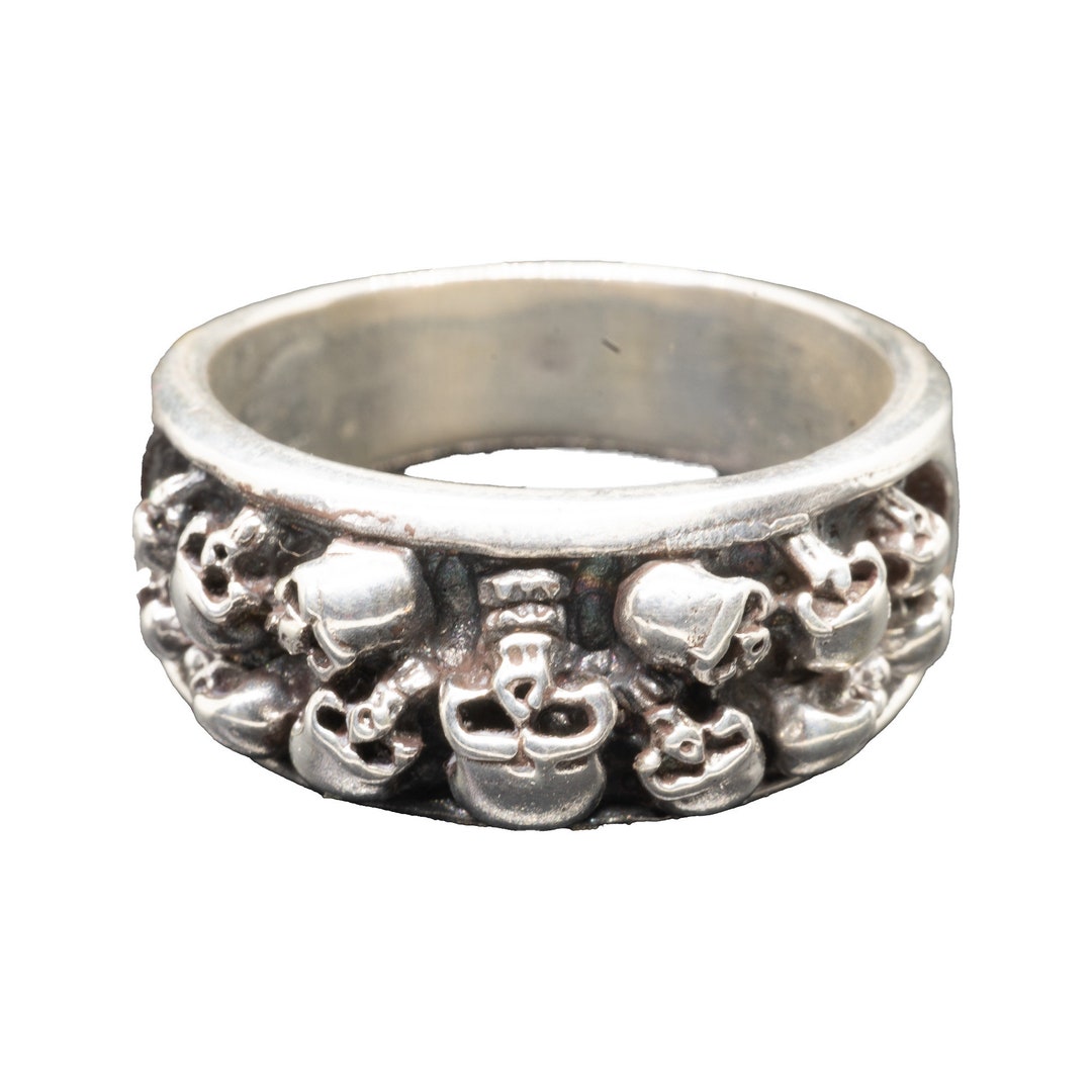 Disciples Skull Band Ring .925 Solid Sterling Silver Band Metal, Biker ...