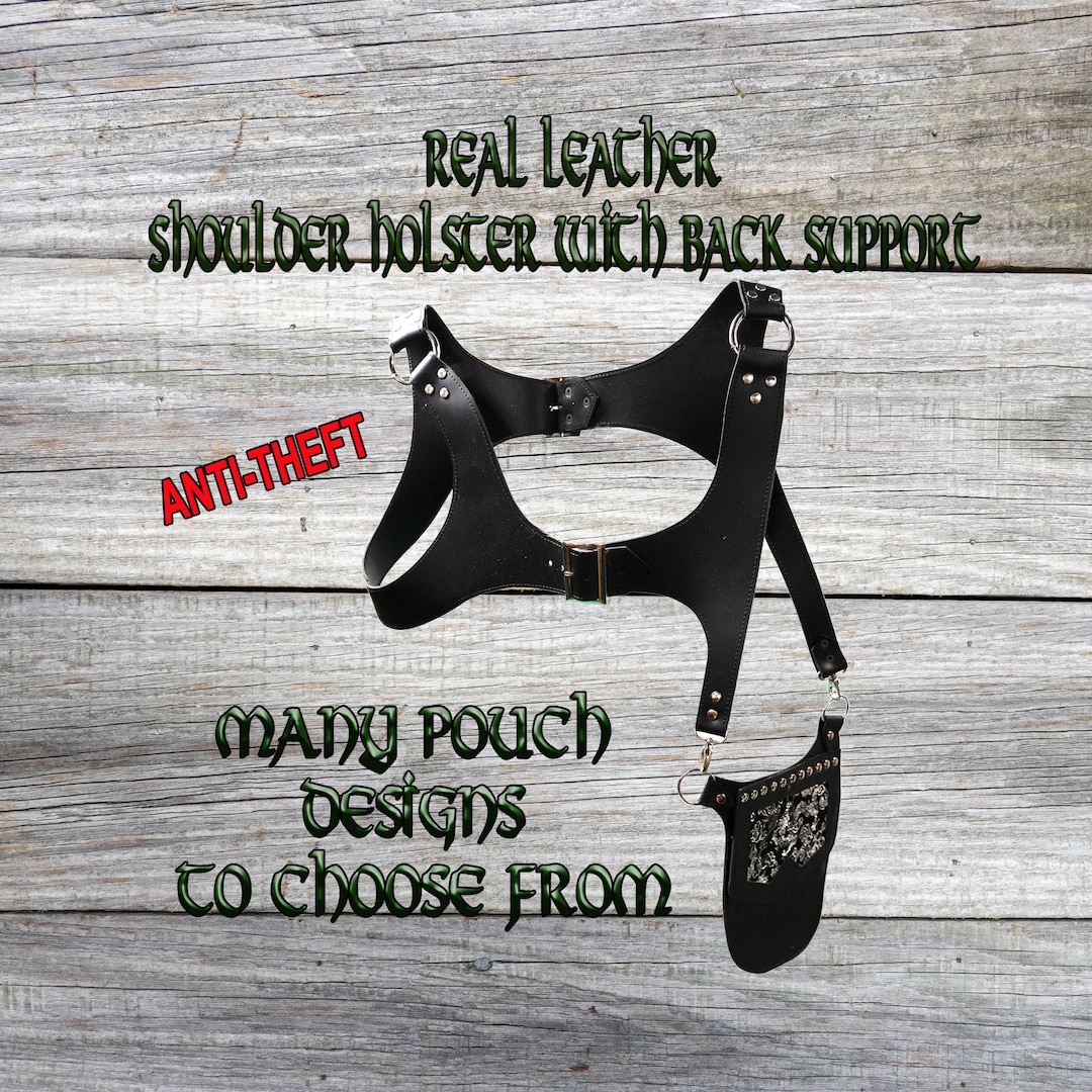 Real Leather Shoulder Holster With Back Support, Pouch Concealed for ...
