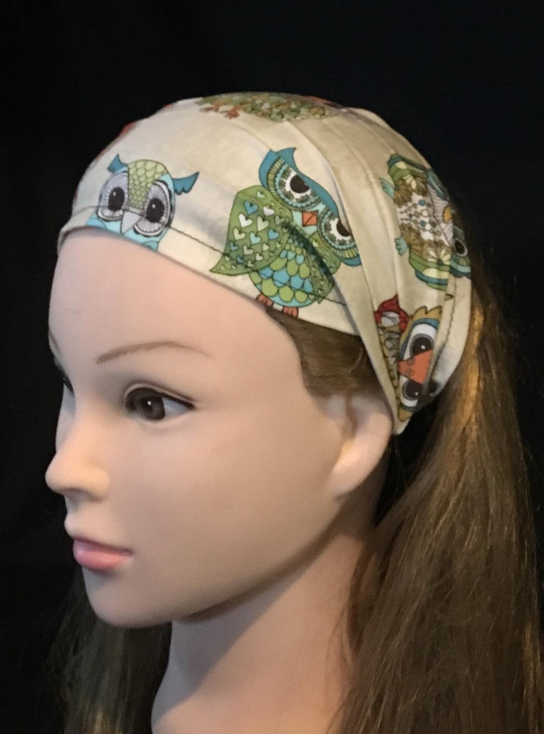 Owl Design Headband Bandana Hair Tie Ladies Girls Fashion 100% Cotton ...