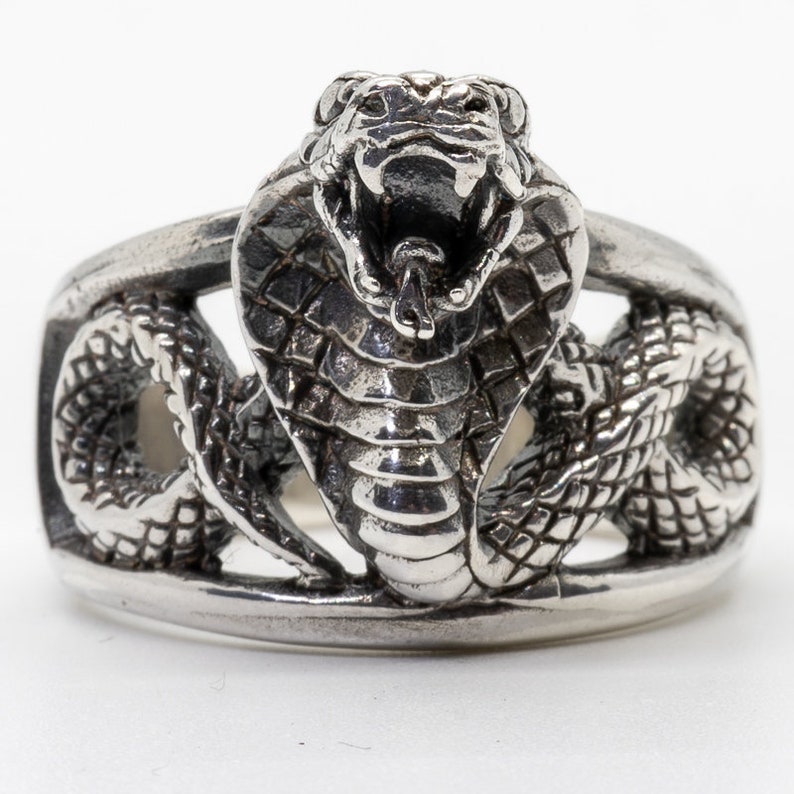 Cobra Ring .925 Solid Sterling Silver Snake Ring Reptile | Etsy