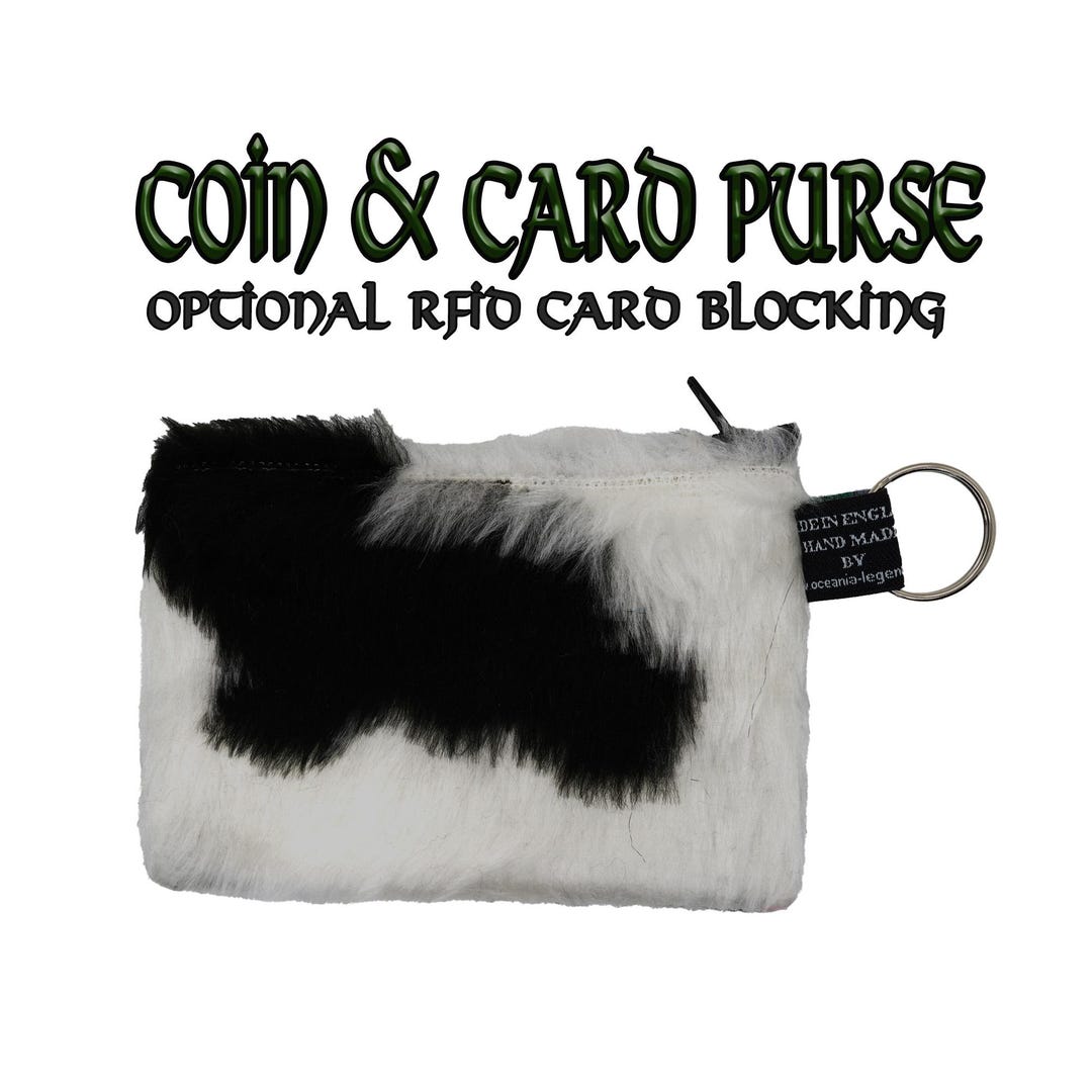 Handmade Friesian Cow Fluffy Faux Fur Coin Purse Great for Cash Cards ...