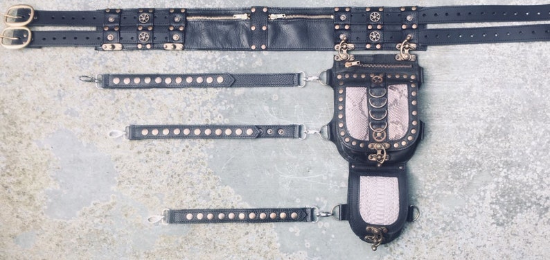 Festival Utility Belt Leg Strap, Steampunk Cyberpunk Dieselpunk Leather ...