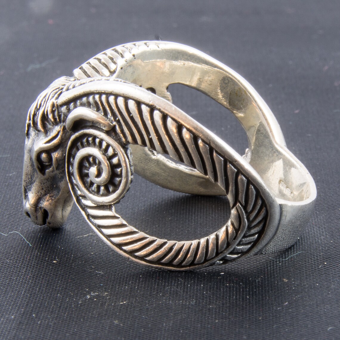 Rams Head Ring .925 Solid Sterling Silver Biker Rocker Aries - Etsy