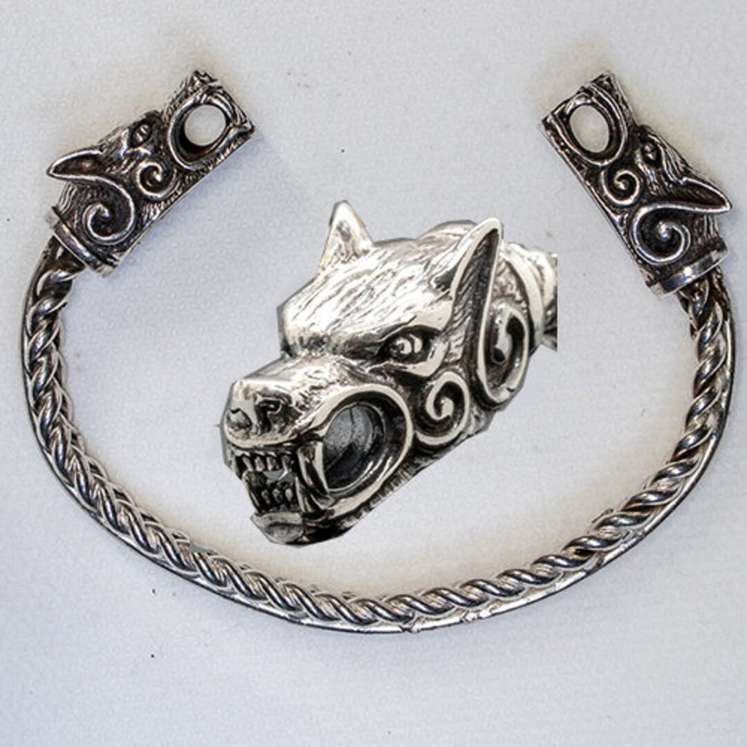 Incredible Details on Our Wolf Head Torc Bangle Bracelet Cuff Handmade ...