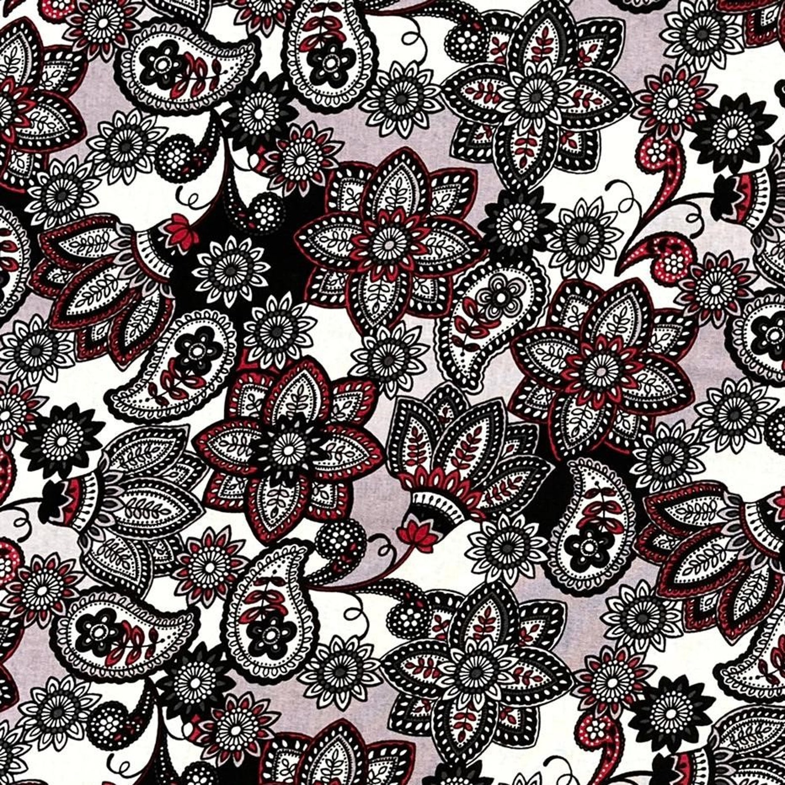 Beautiful Balinese Style Flower and Paisley Designer FABRIC - Etsy