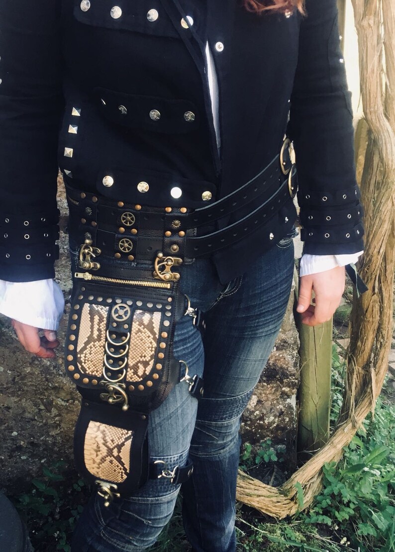 Festival Utility Belt Leg Strap, Steampunk Cyberpunk Dieselpunk Leather ...