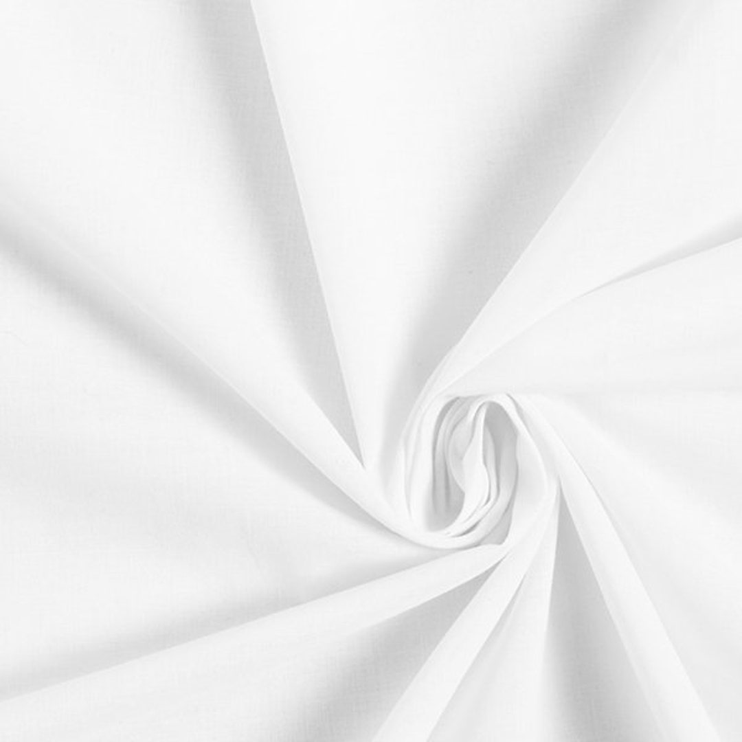 1/2 Meter Plain White 100% Fine Cotton Fabric Perfect for Making ...