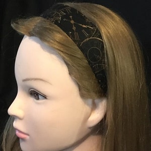 Steampunk Clock Face Headband Bandana Hair Tie Turban Fabric Ladies ...