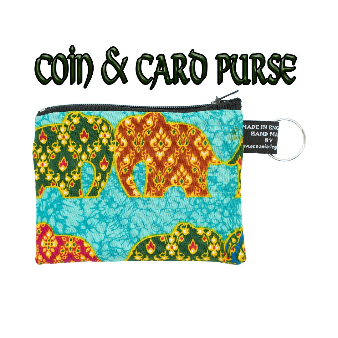 Mandala Elephants on Turquoise/blue Handmade Purse 100% Cotton Great ...