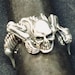 Skeleton Skull Bones Ring 925 Solid Sterling Silver Heavy Metal Biker ...