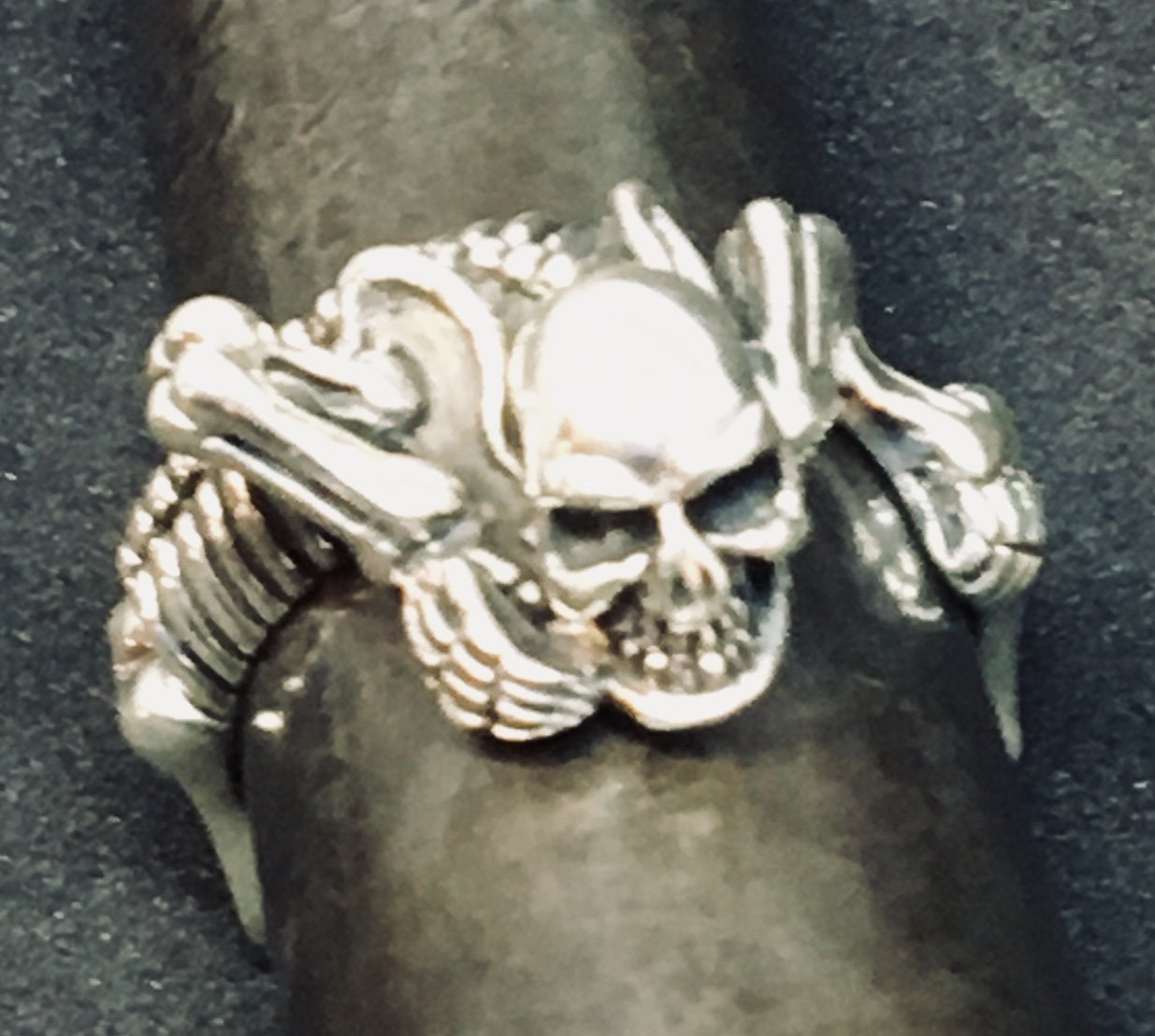 Skeleton Skull Bones Ring 925 Solid Sterling Silver Heavy | Etsy