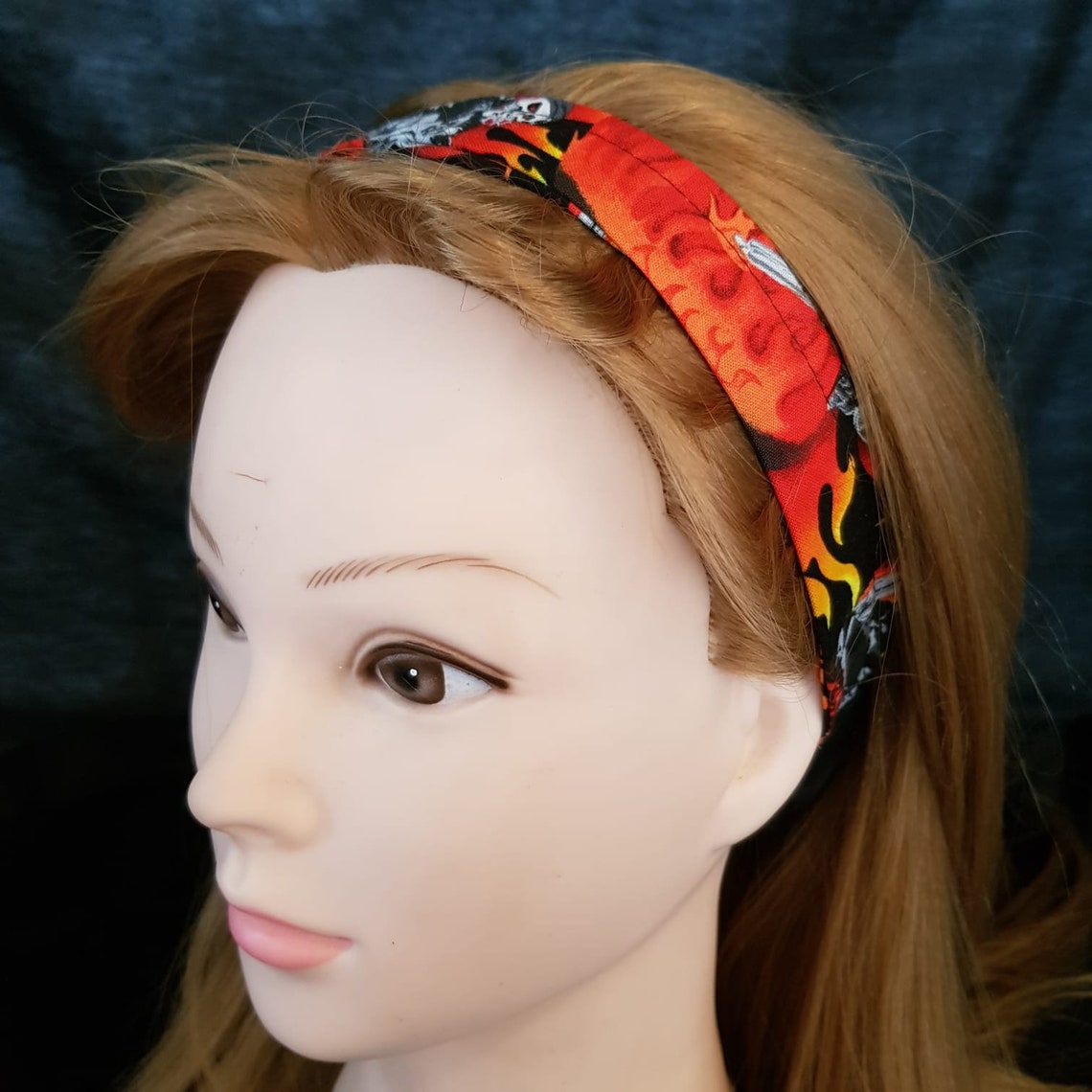 Hot Road Headband Motorbikes & Flames Design Can Be Worn as a | Etsy