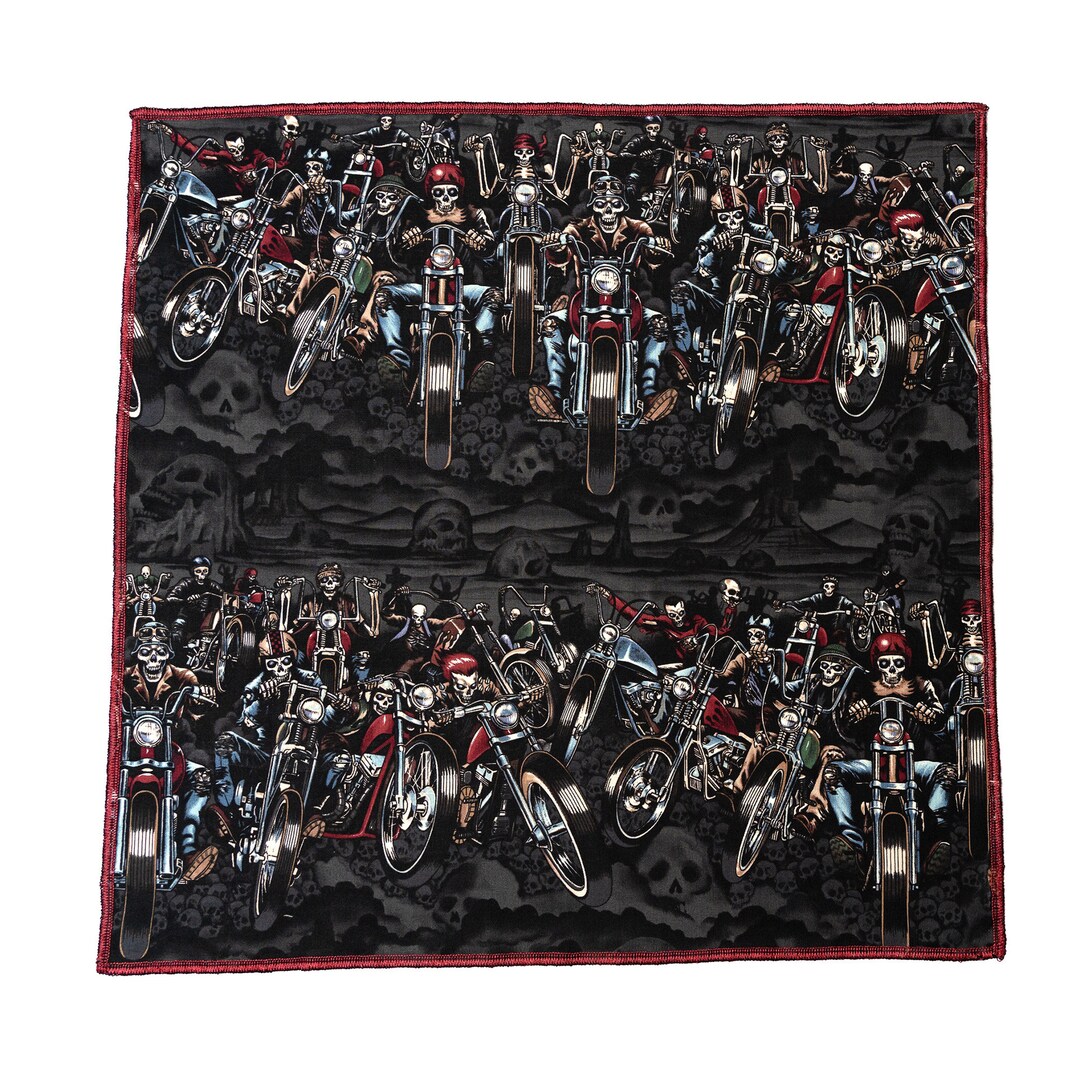 Dark Skeleton Riders on the Storm Fabric ~ Handmade Bandana Headband ...