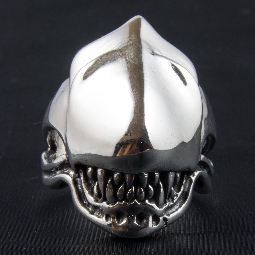 Alien Head Ring .925 Solid Sterling Silver Band Metal, Biker, Venom ...