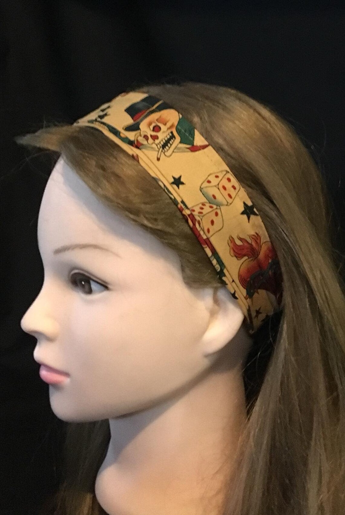 Tattoo Tea Party Headband Bandana Hair Tie Ladies Girls Fashion 100% ...