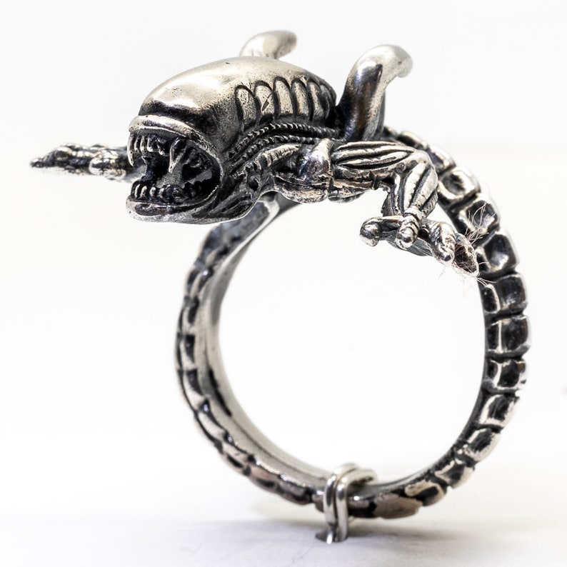 Alien Ring .925 Solid Sterling Silver Band Metal Biker Venom | Etsy