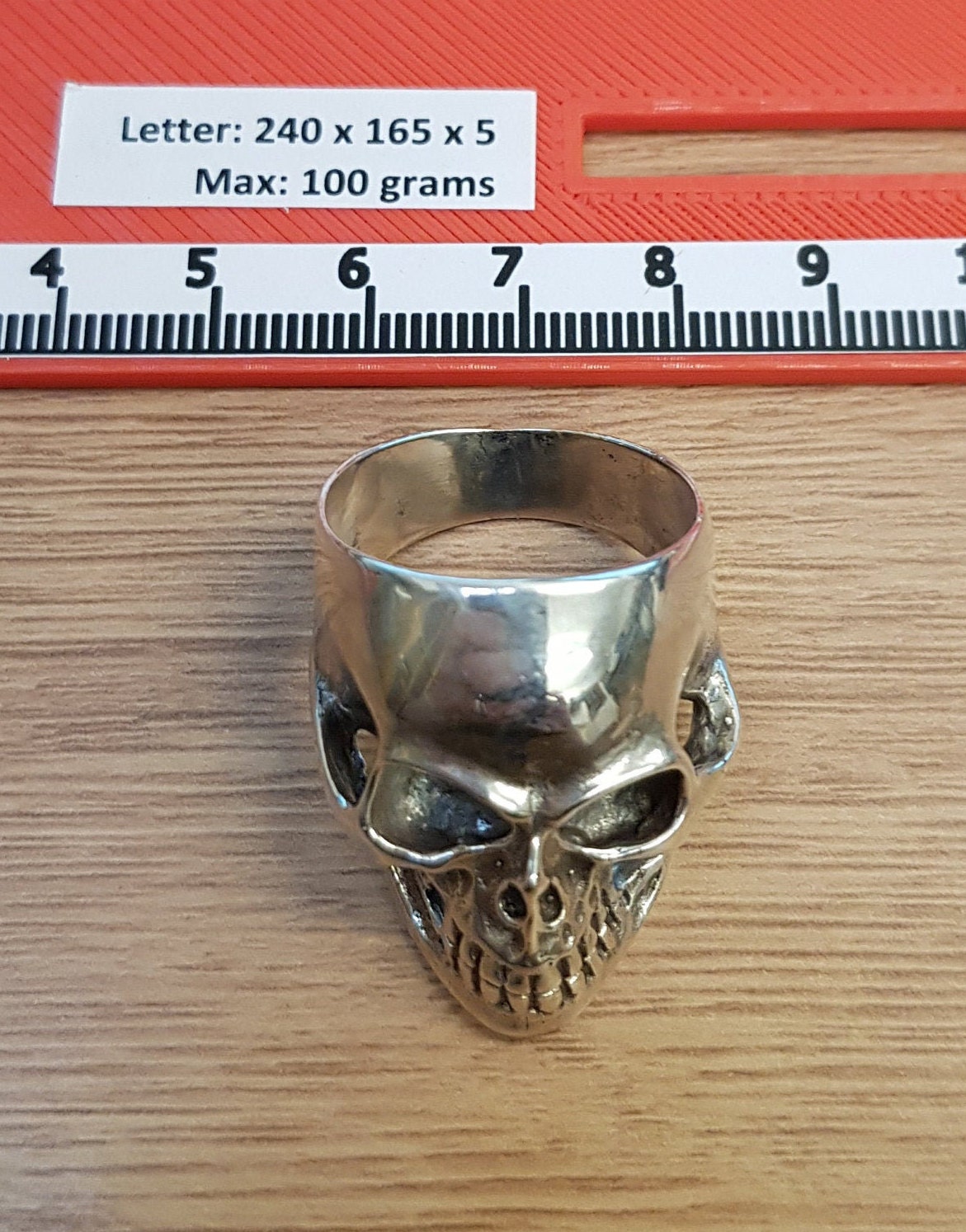 Skull Ring .925 Solid Sterling Silver Metal Biker Gothic | Etsy