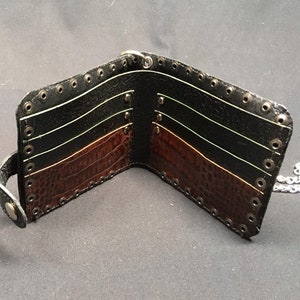 Genuine Real Leather Python and Sea Snake Skin Iron Cross Bi-fold ...