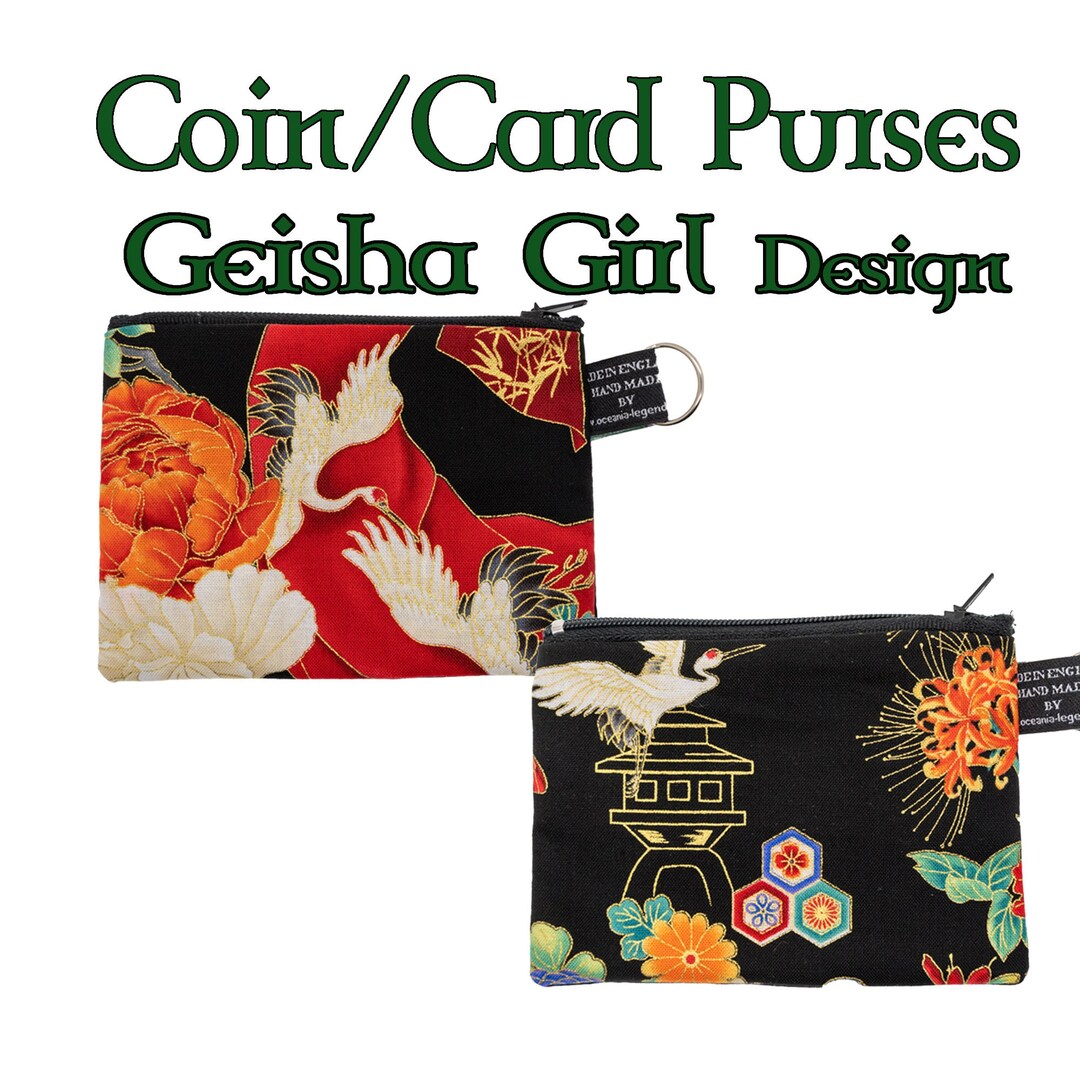 Geisha Floral Designer Fabric Coin Purse Handmade From Timeless ...