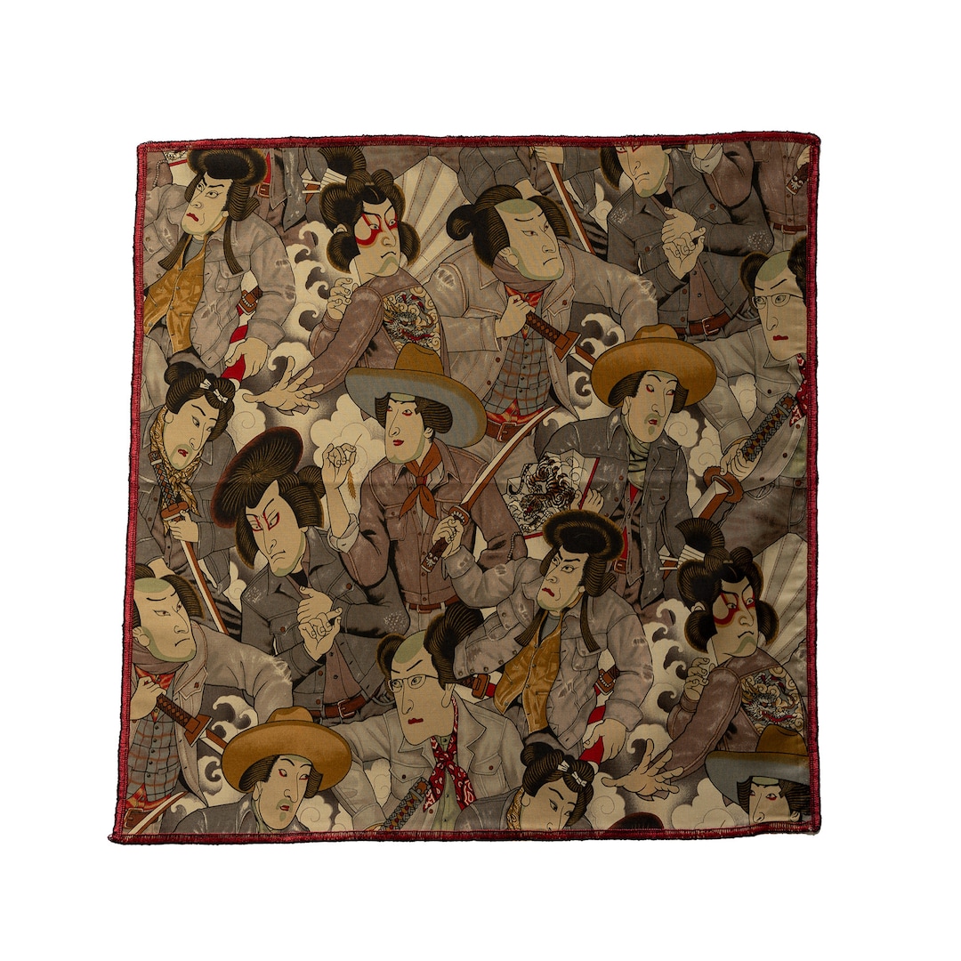 Japanese Samurai Sumo Wrestlers in Denim! Bandana Headband Hair Tie ...