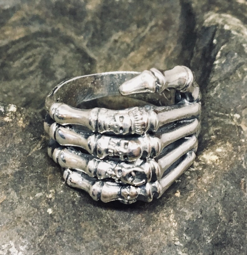 Awesome Skeleton Hand Ring With Voodoo Skull Details on Each - Etsy