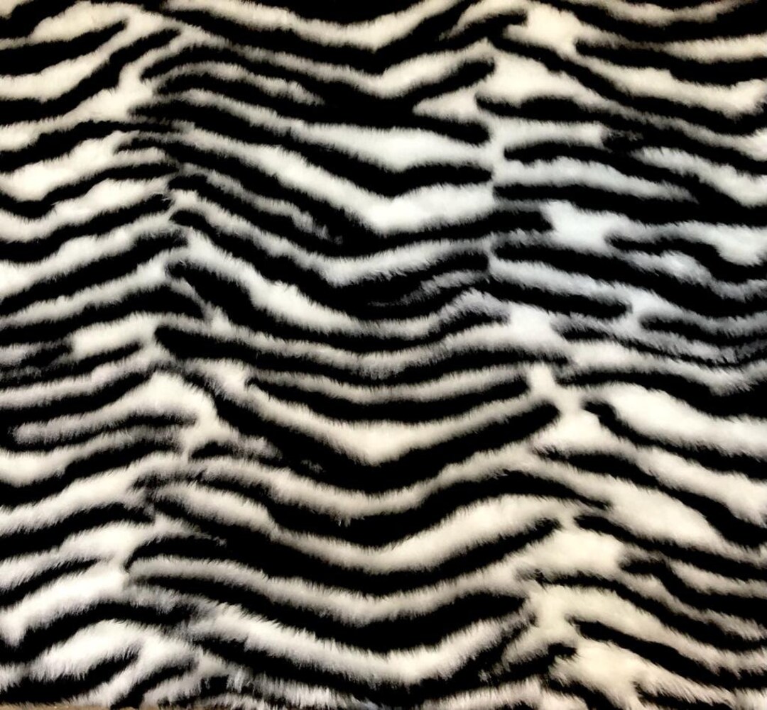 Zebra Stripe Faux Fur Fluffy Cuddly Fabric 150cm Wide (60) by Metre ...