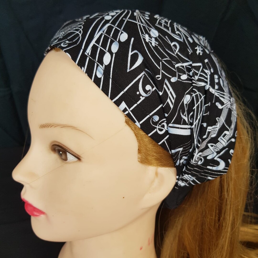 Great Musical Notes Design on Our Handmade Elasticated Headband Great ...