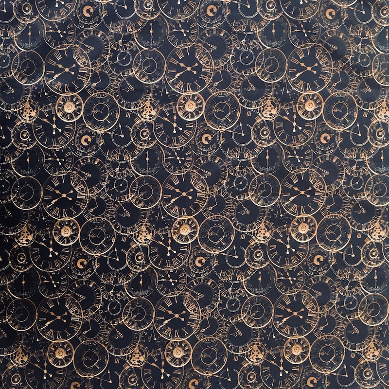 Clock Fabric - Etsy