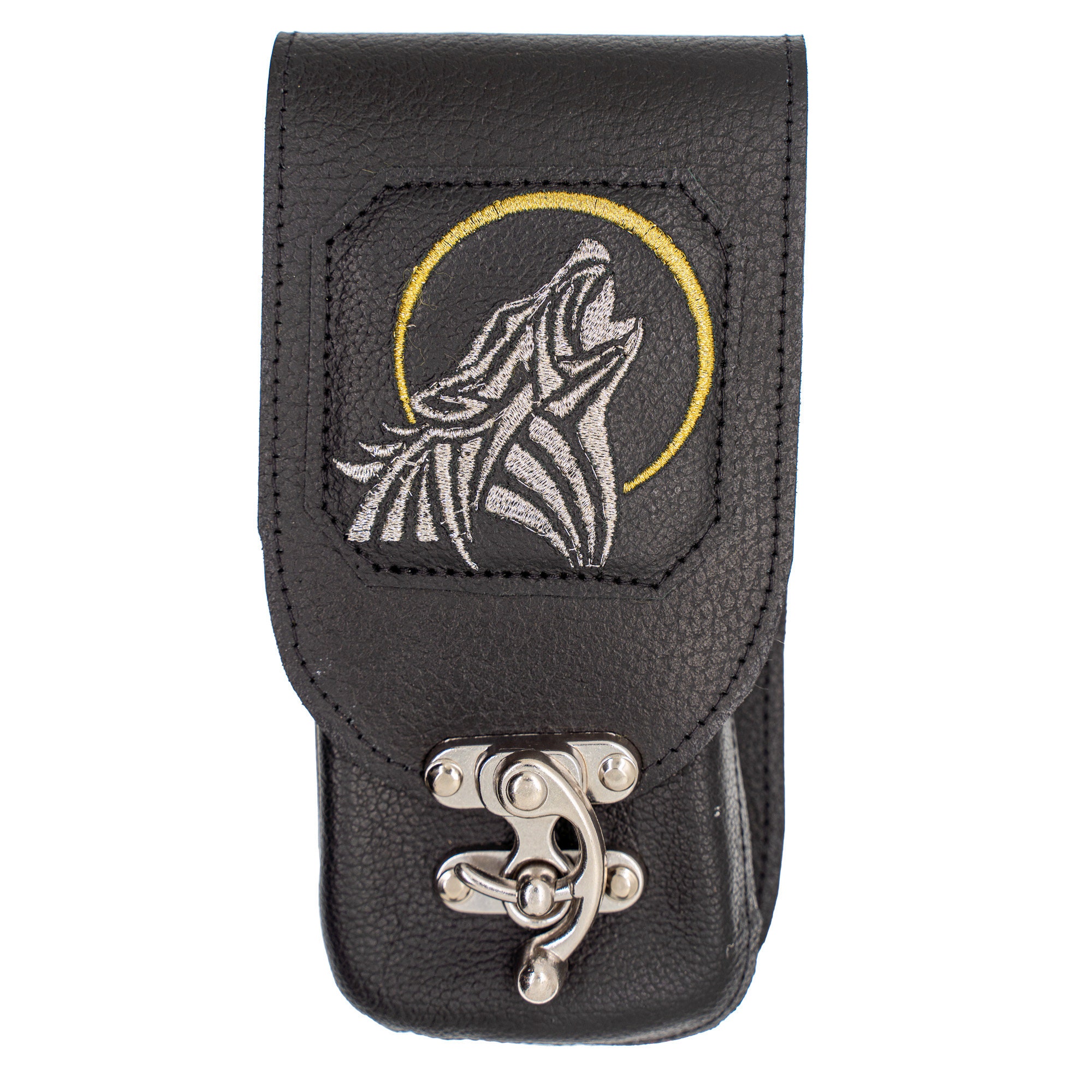 Belt Holster Leather Mobile Cell Phone Pouch With a Howling Wolf ...