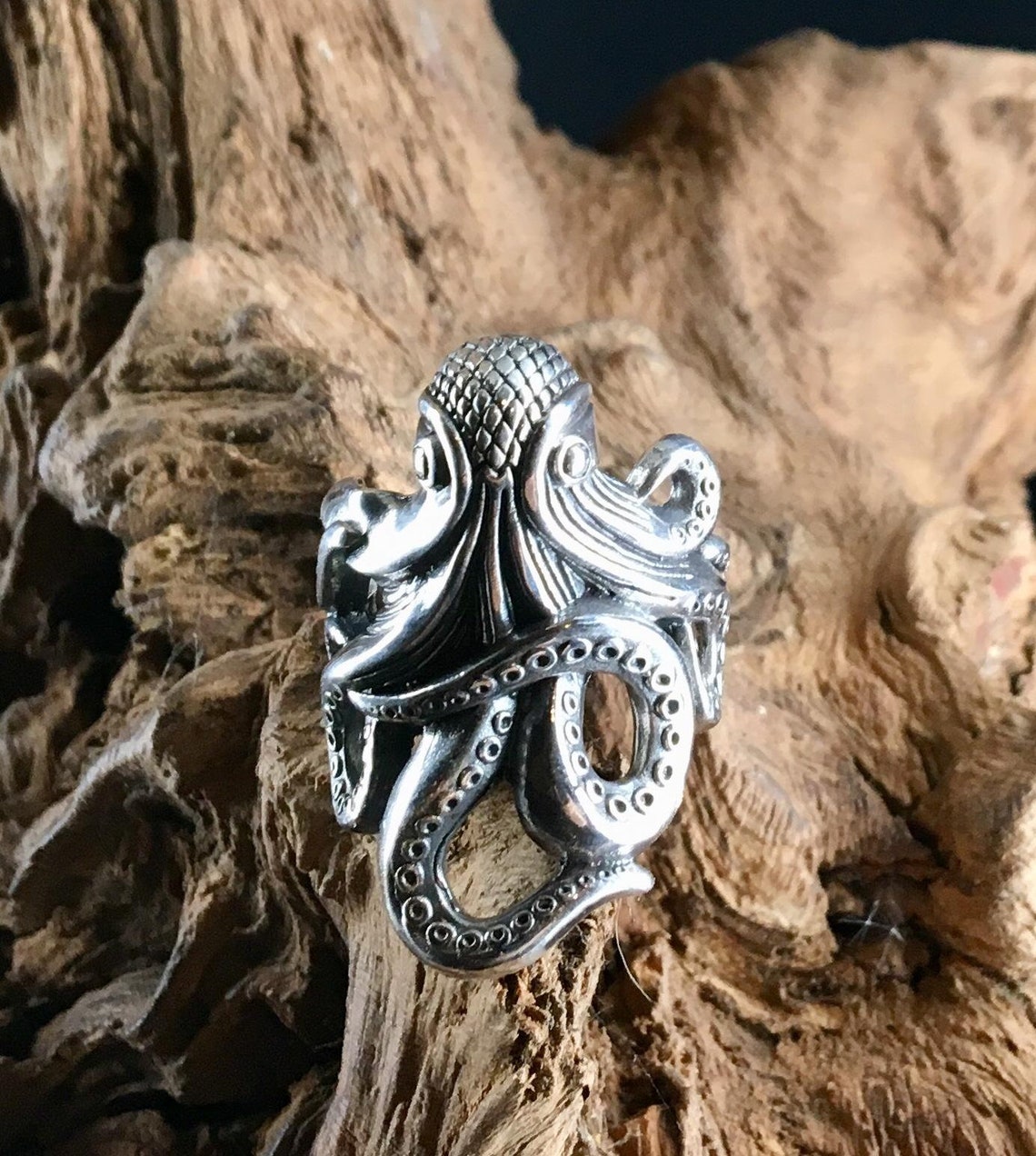 Kraken Ring .925 Solid Sterling Silver/sea - Etsy