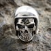 Helmet Skull Ring .925 Solid Sterling Silver Metal, Biker Gothic Viking ...