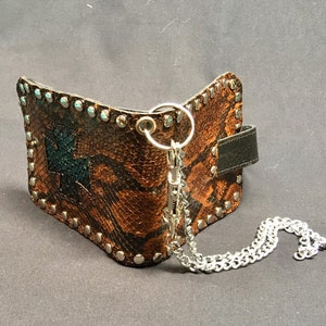Genuine Real Vintage African Python and Sea Snake Skin Iron Cross ...
