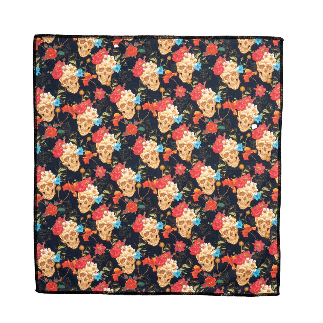 Great Gothic Design With Skulls Wearing Gorgeous Flower Crowns. Bandana ...