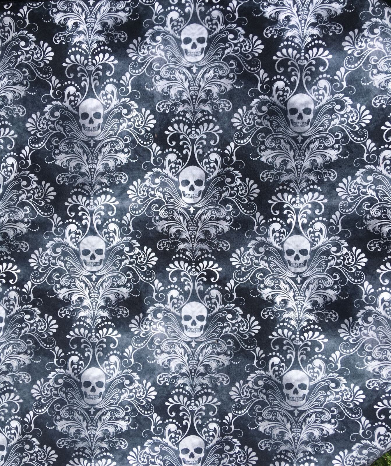 Metre Gothic Filigree Skull Designer Fabric From Timeless - Etsy UK
