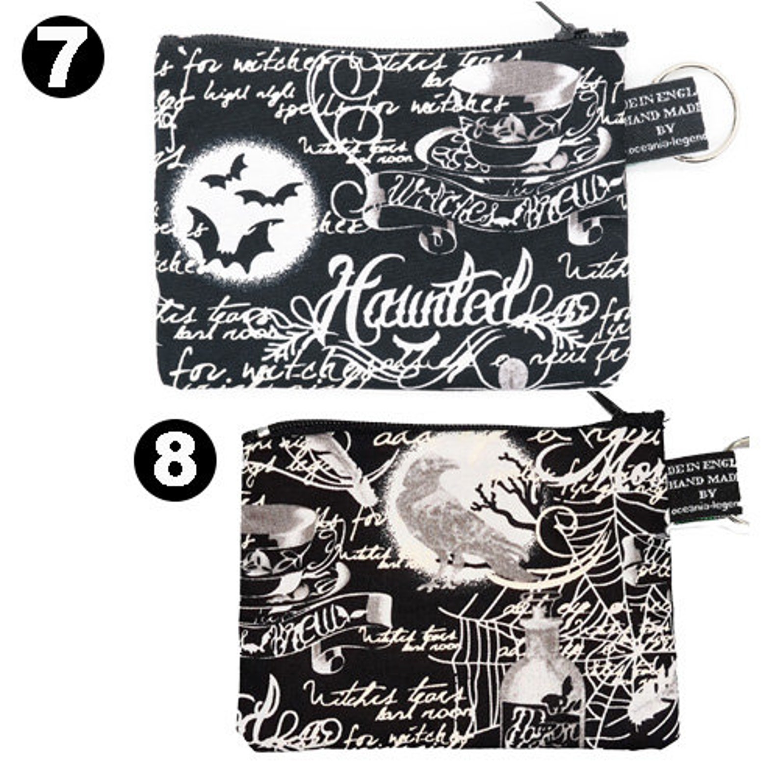 Great Gothic Designs With Witches, Owls, Bats & Skeletons Coin Purses ...