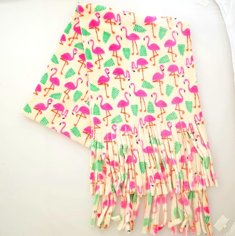 Great Flamingo Design on a Cream Coloured Scarf Handmade Anti - Etsy