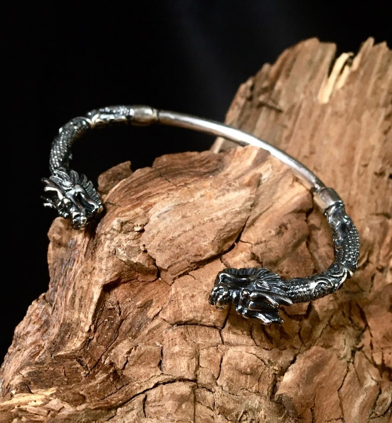 Beautiful details on our Dragon Head torc/torque handmade from | Etsy