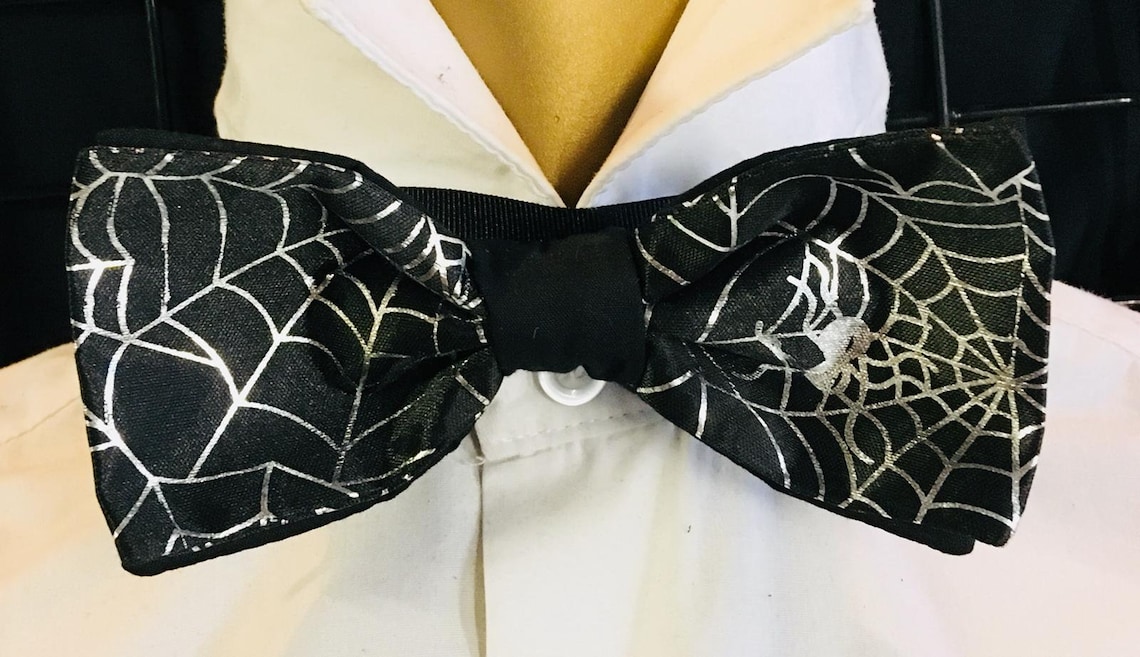 Satin Spiders Web Bow Tie Hair Bow Necktie Graduation Prom | Etsy