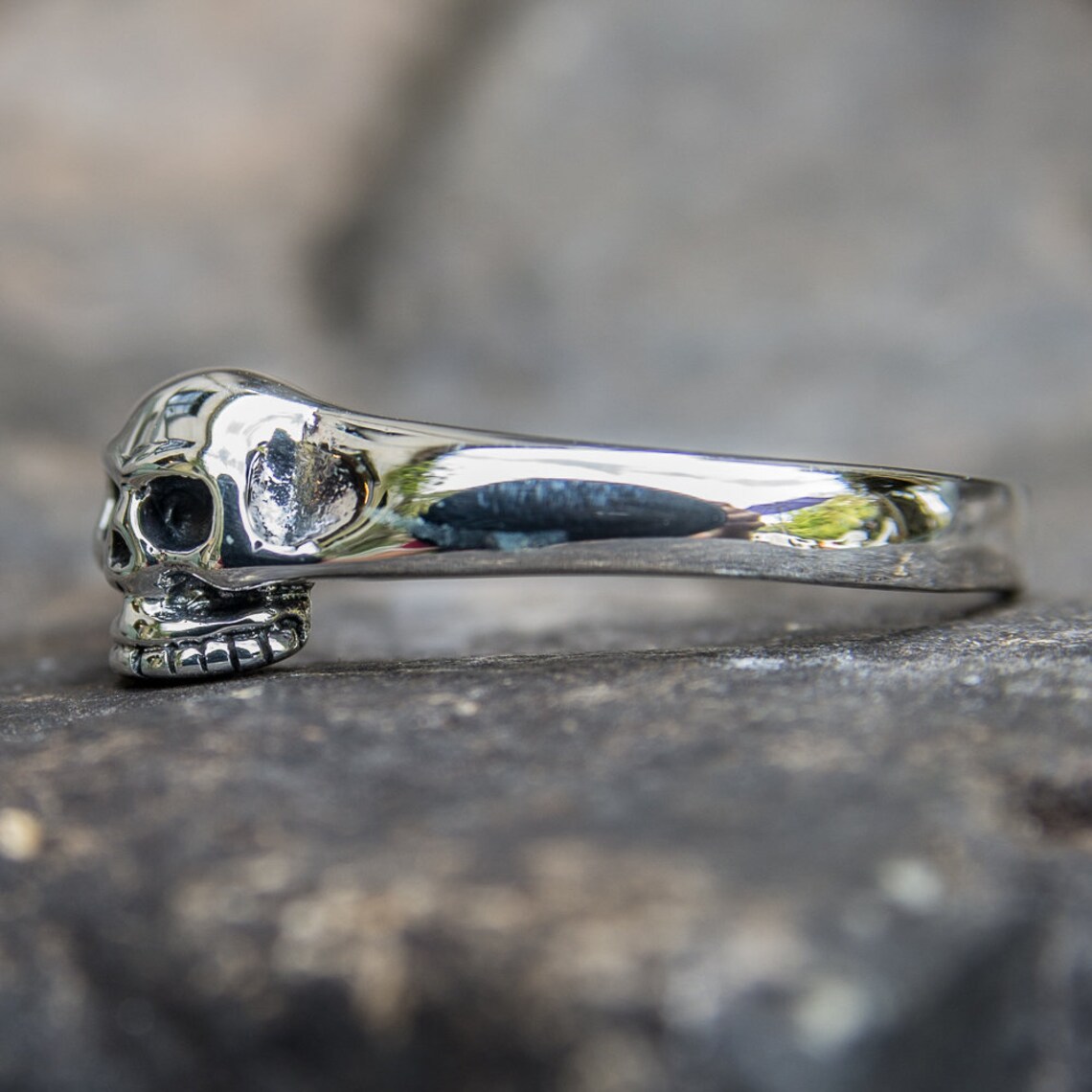 Skull Pinkie Ring .925 Solid Sterling Silver Skull Skeleton - Etsy UK