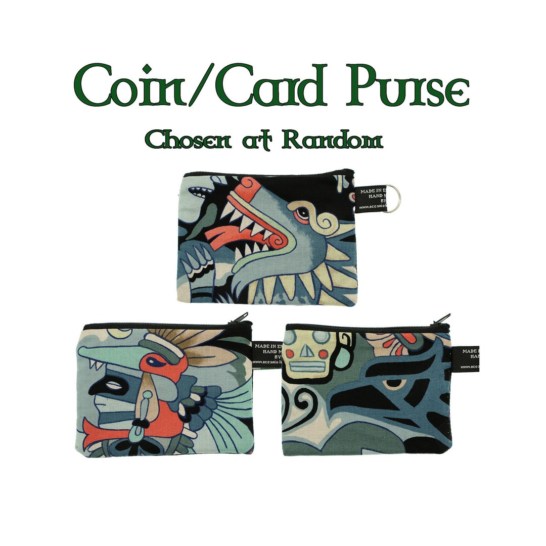 Que Vida Skull & Dragon Coin Purse Handmade From 100% Cotton Great for ...