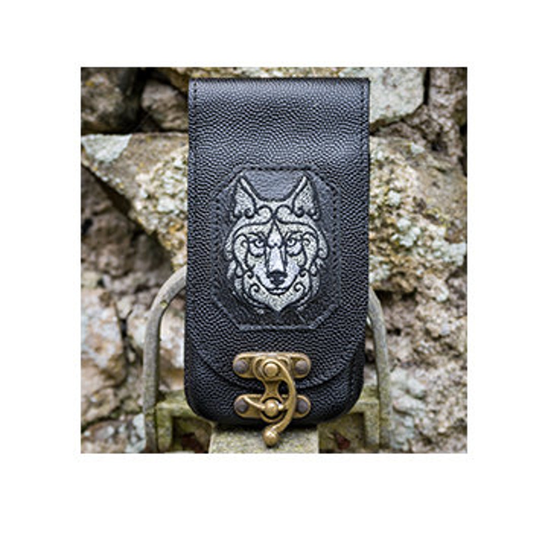 Leather Mobile Cell Phone Pouch Beautifully Embroidered With - Etsy UK