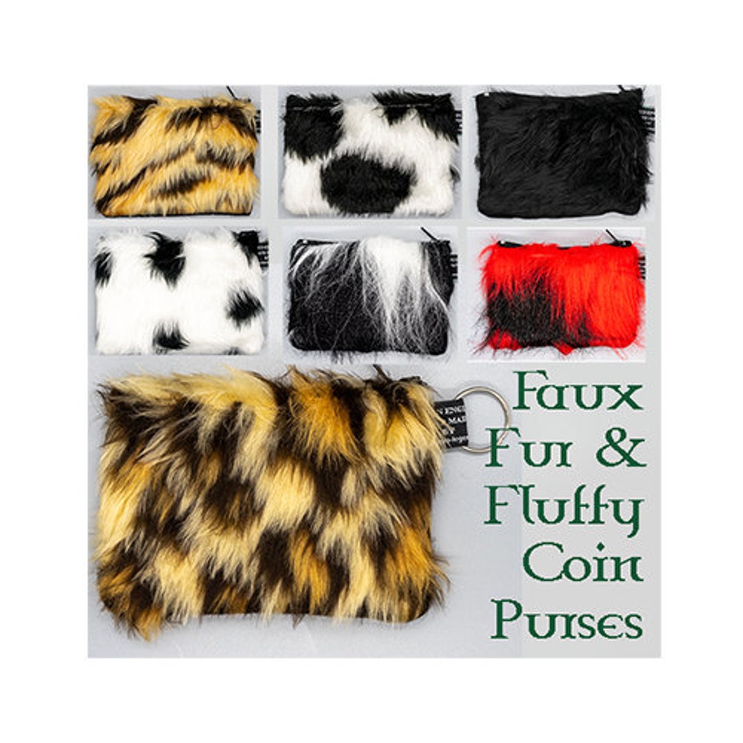 Animal Faux Fur & Fluffy Coin Purses Handmade From 100% Cotton and ...