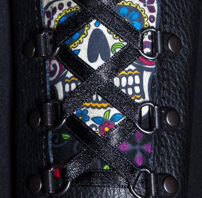 Real Leather Arm Protector with a laced up candy skull section | Etsy
