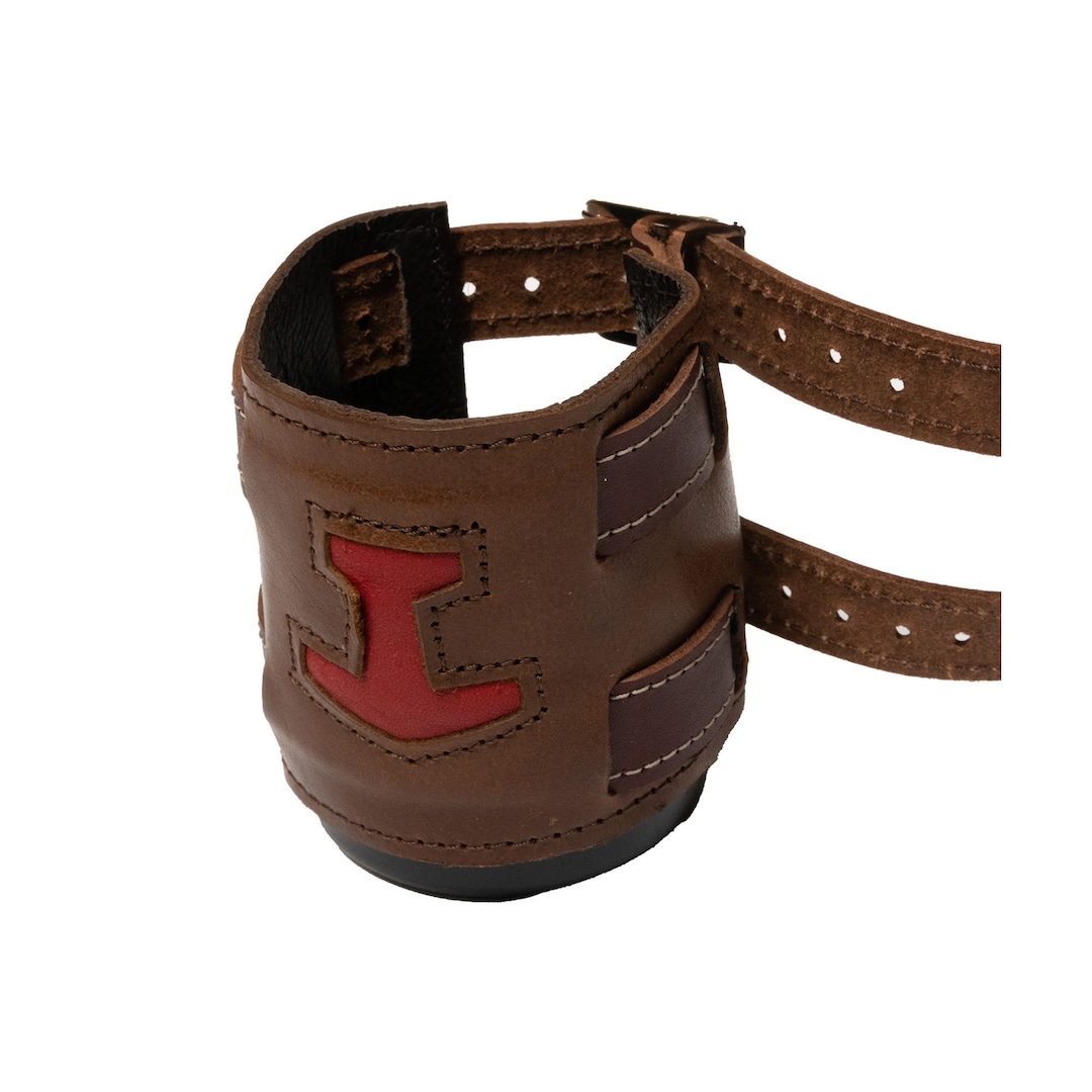 Real Leather Thor's Hammer Wide Wristband Wrist Cuff Attached With a ...